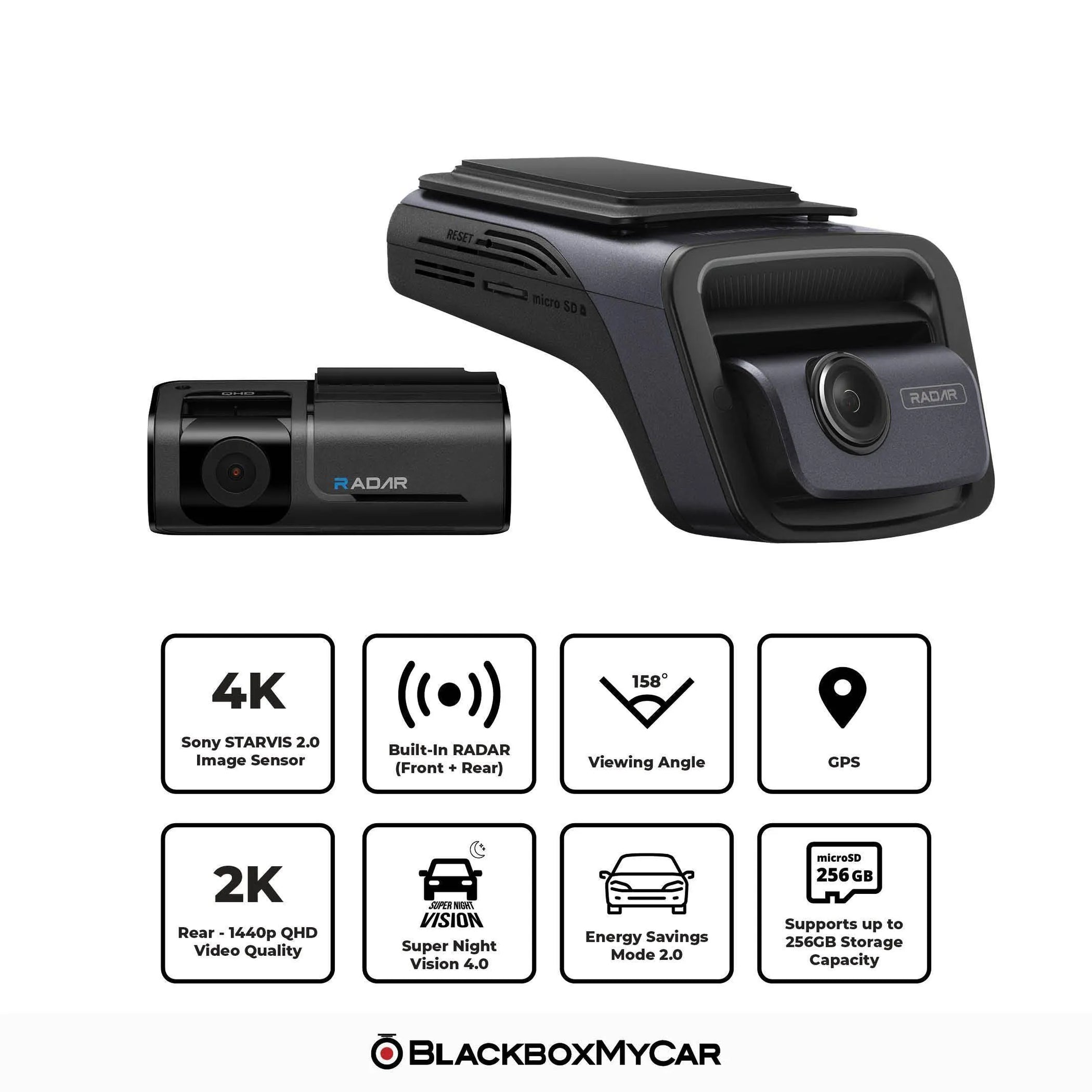 Thinkware U3000 4K UHD Front and Rear Cloud Dash Cam | BlackboxMyCar